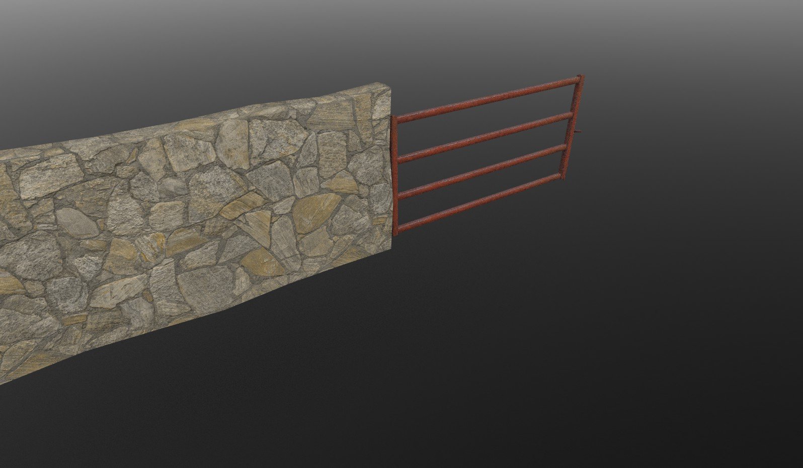 Farm type wall and gate Free 3D Model - .obj .fbx .mtl - Free3D