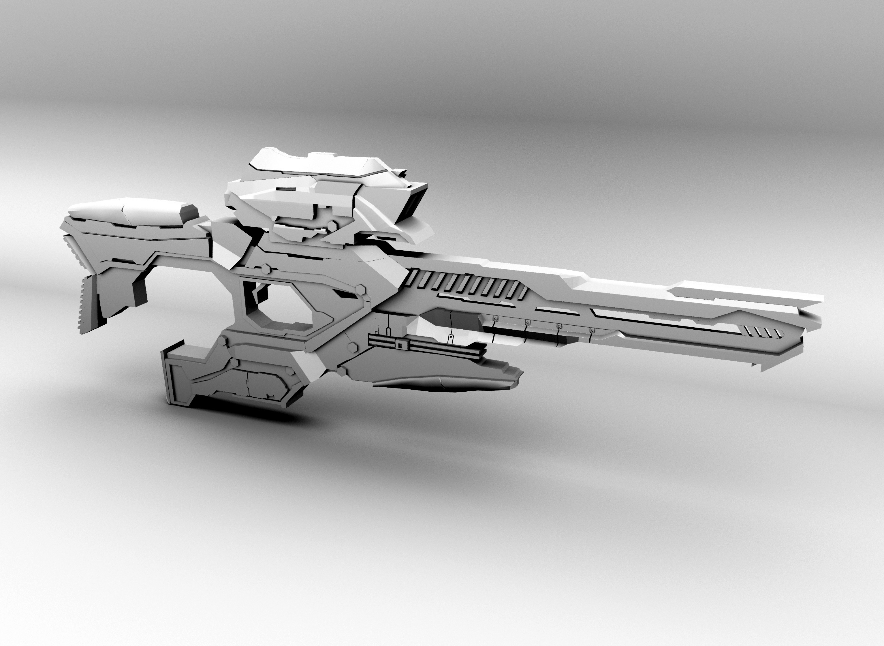 Sci fi sniper gun Free 3D Model - .obj .mb - Free3D