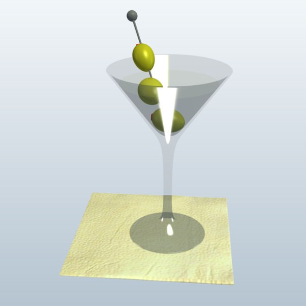 Martini with olives V2 Free 3D Model - .obj .stl - Free3D