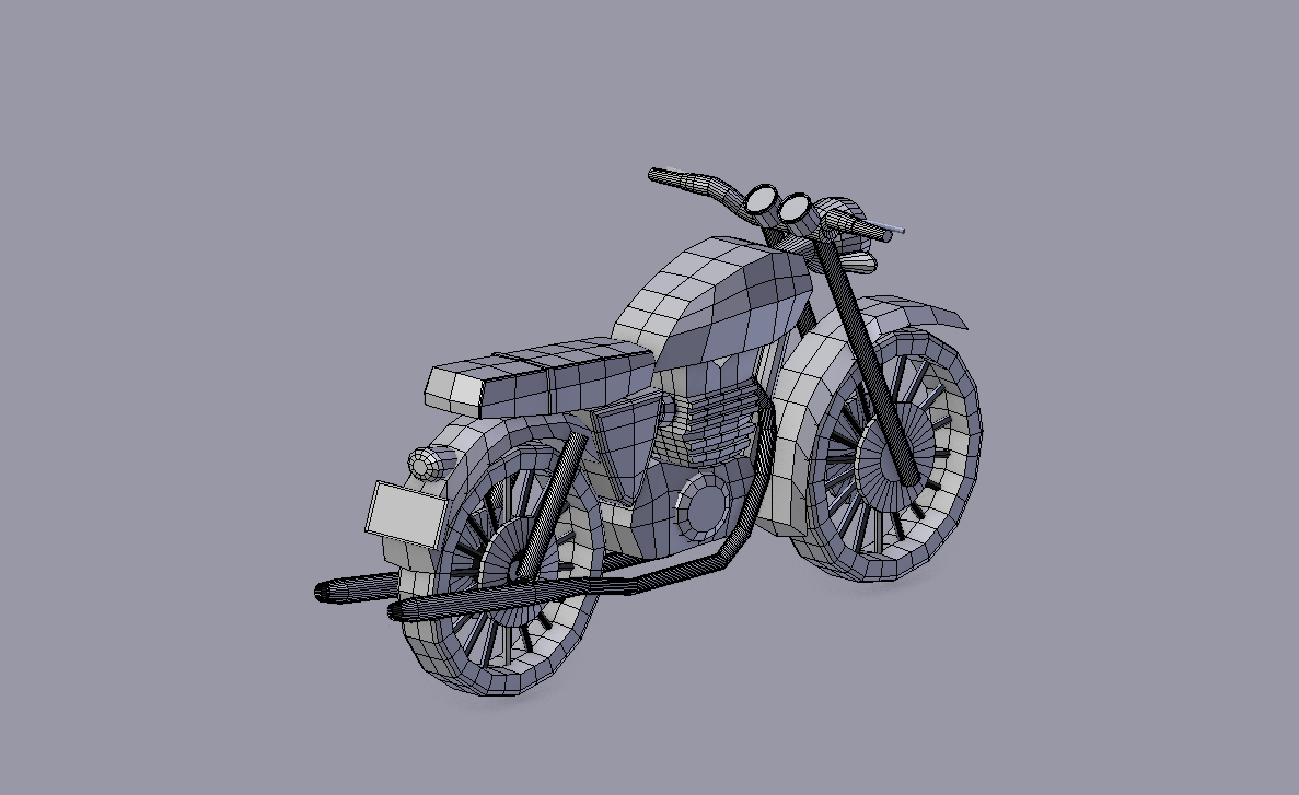 Simple Motorcycle Free 3D Model - .blend .obj .mtl - Free3D
