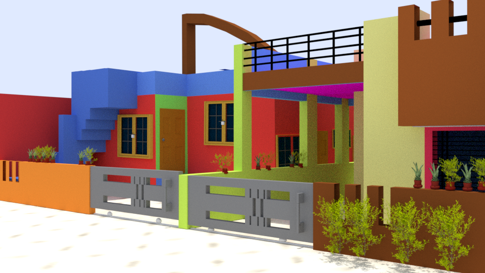 Two modern house Free 3D Model - .blend - Free3D