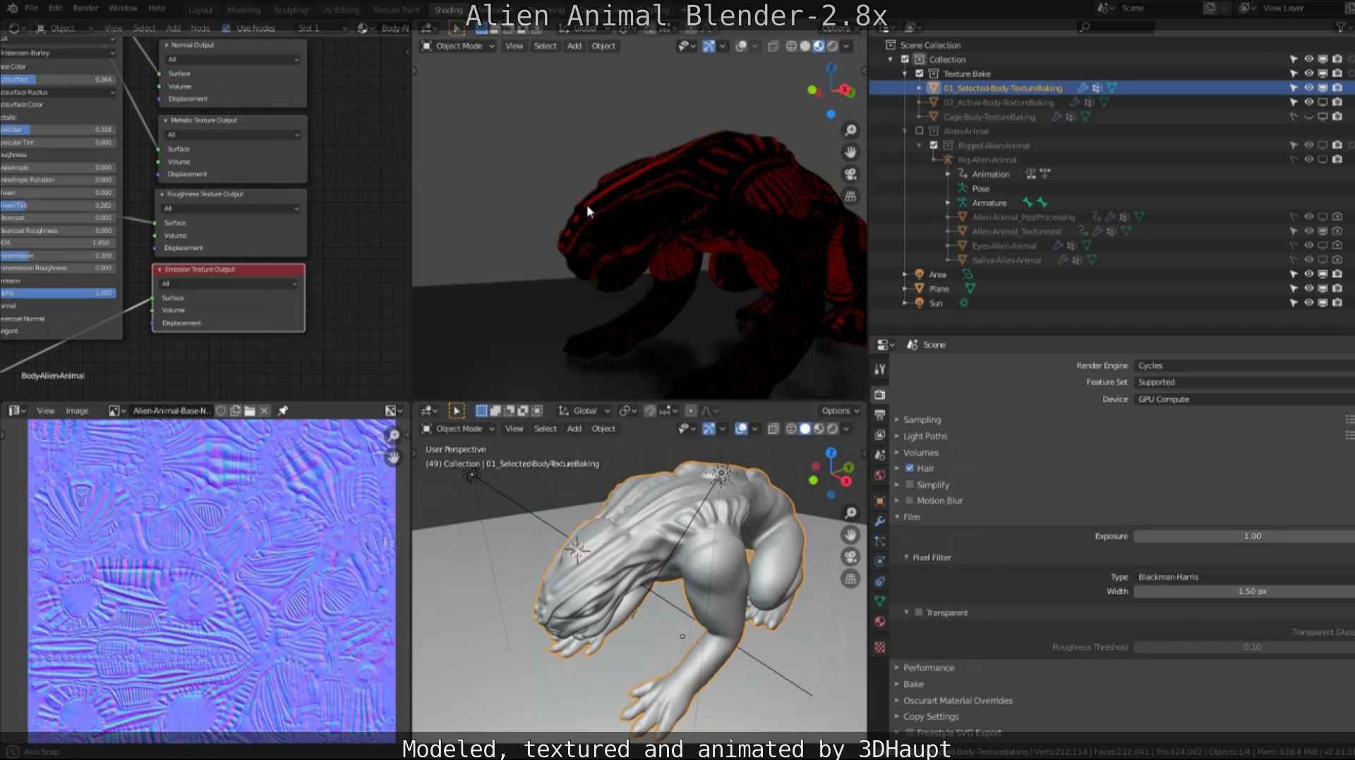 Alien Animal Update in Blender-2.8x Free 3D Model - .blend .unity .obj ...