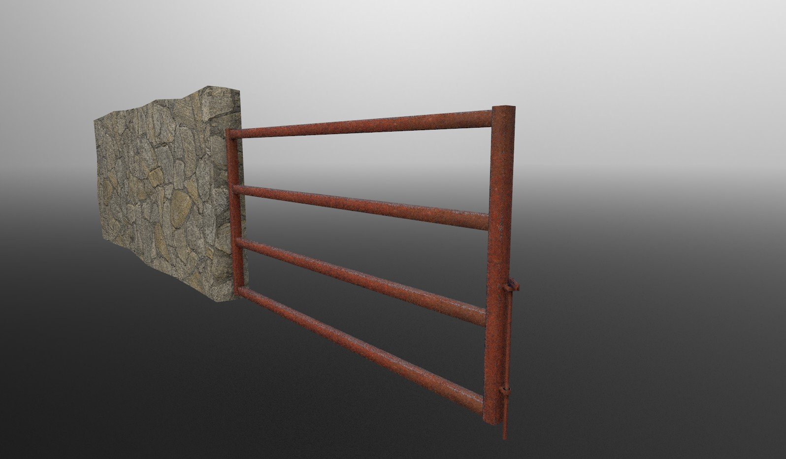 Farm type wall and gate Free 3D Model - .obj .fbx .mtl - Free3D