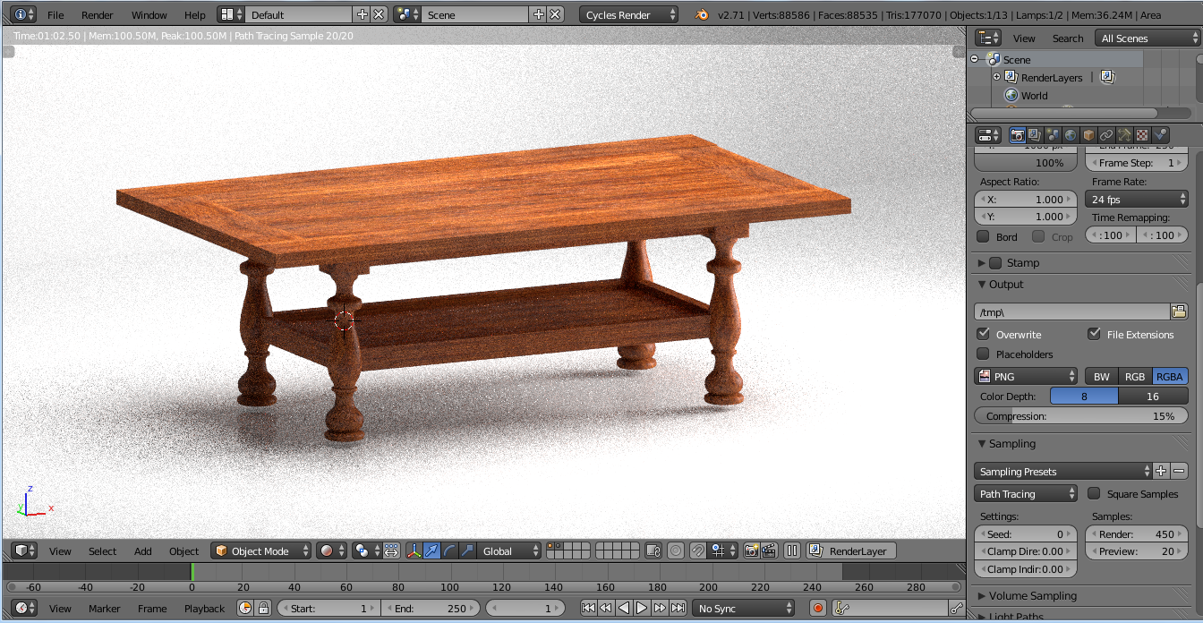 Wooden Table Free 3D Model - .3ds .obj .blend - Free3D
