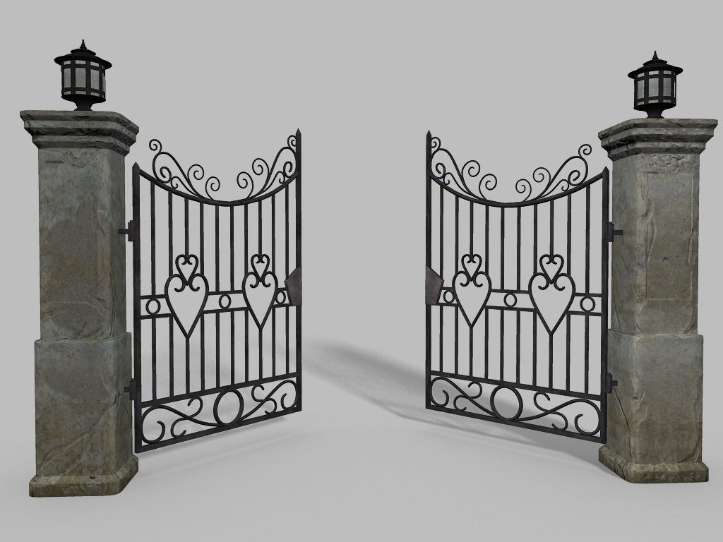 Driveway Gate Old Free 3D Model - .obj .mb .fbx - Free3D