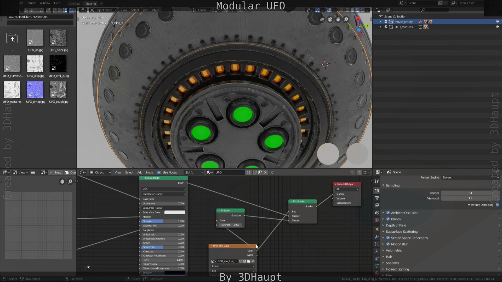 Modular UFO Modelo 3D gratis - .gltf .glb .dae .stl .ply .obj .textures ...