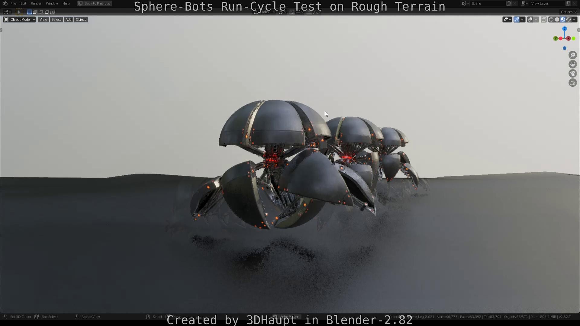 Sphere-Bots Run-Cycle Test on Rough Terrain Free 3D Model - .png .jpg ...
