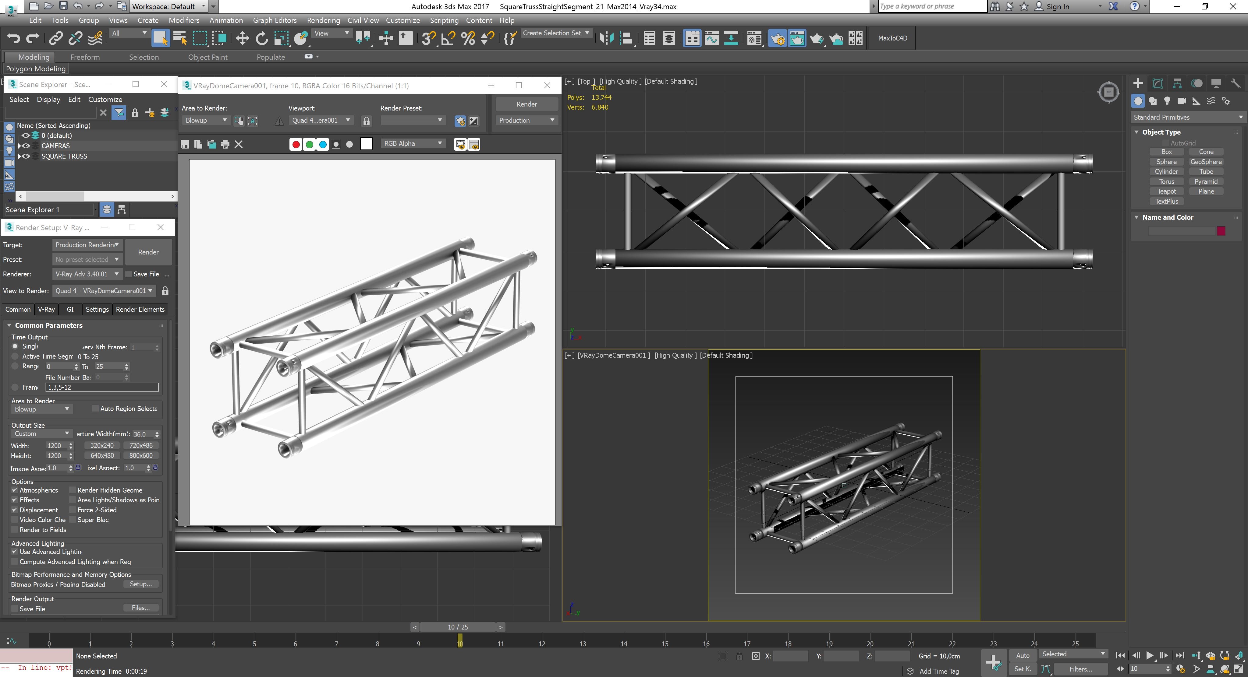 Square Truss Straight Segment 21 Free 3D Model - .stl .obj .3dsmax .fbx ...