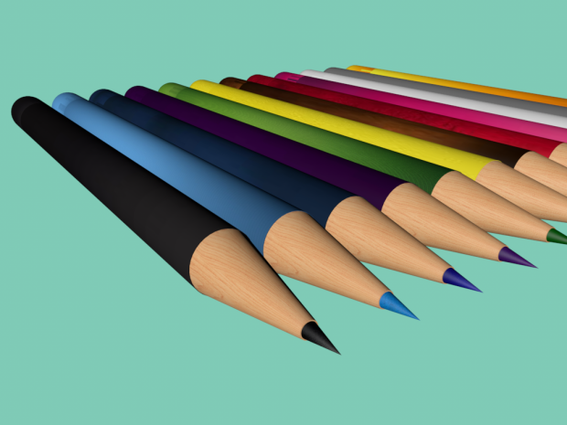 12 Coloured Pencils Free 3D Model - .c4d - Free3D