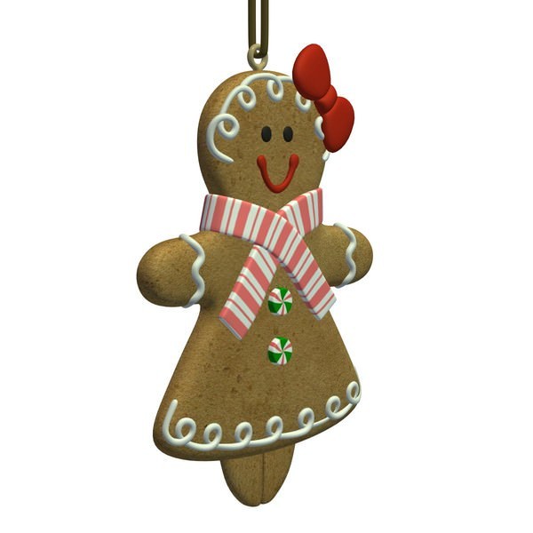 Gingerbread cookie female V2 Free 3D Model - .obj .stl - Free3D
