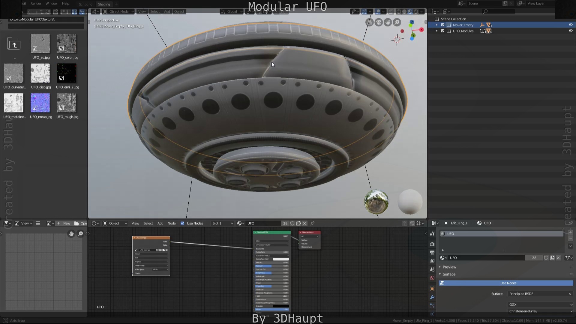 Modular UFO Modelo 3D gratis - .gltf .glb .dae .stl .ply .obj .textures ...