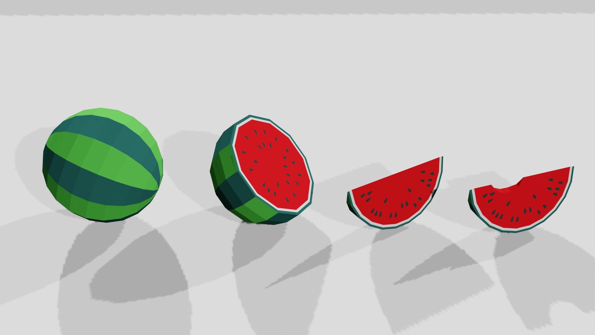 WATERMELON LOWPOLY Free 3D Model - .fbx - Free3D