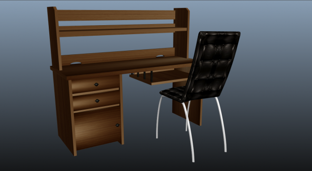 Work Desk Free 3D Model - .fbx - Free3D