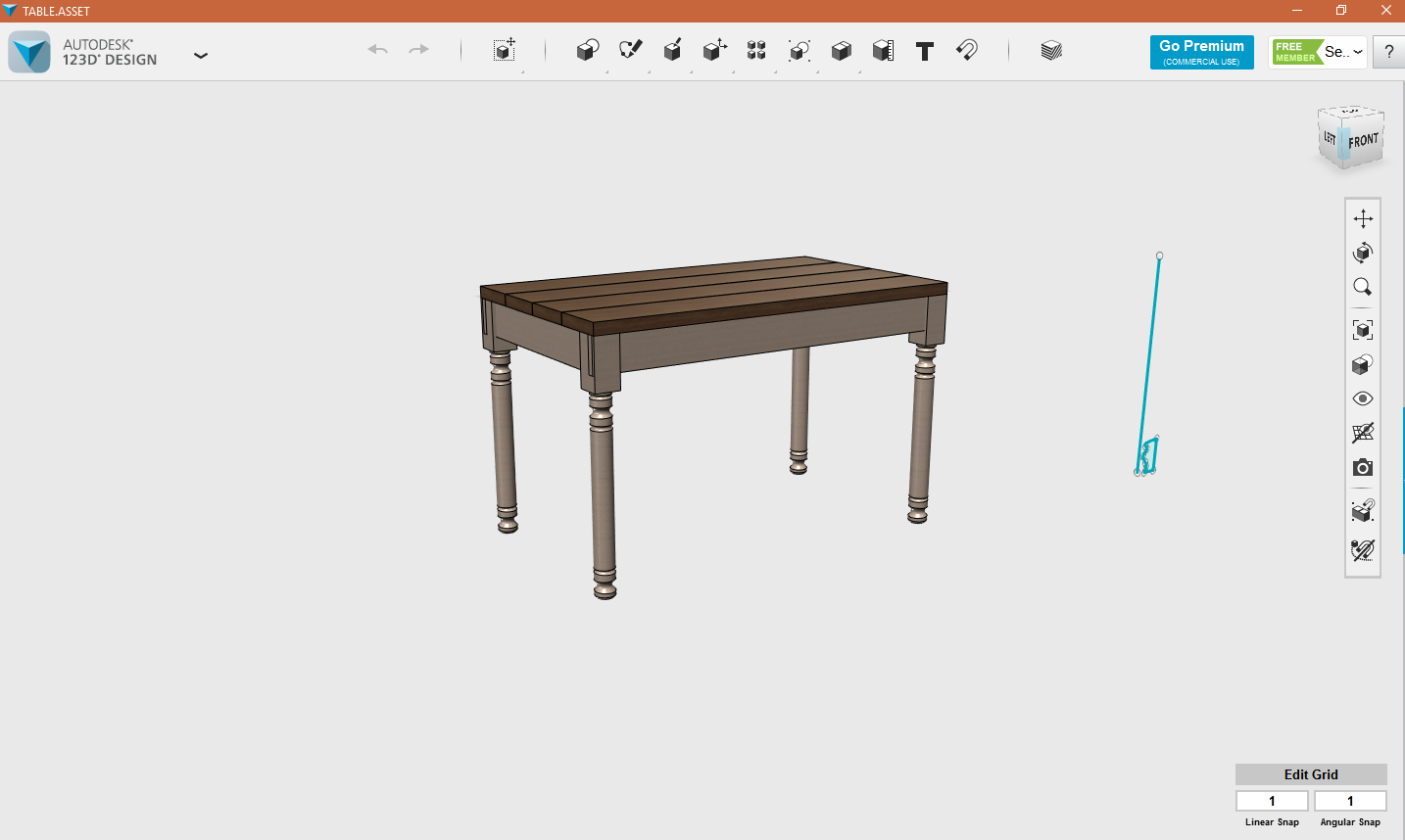 Table asset Free 3D Model - .dxf - Free3D