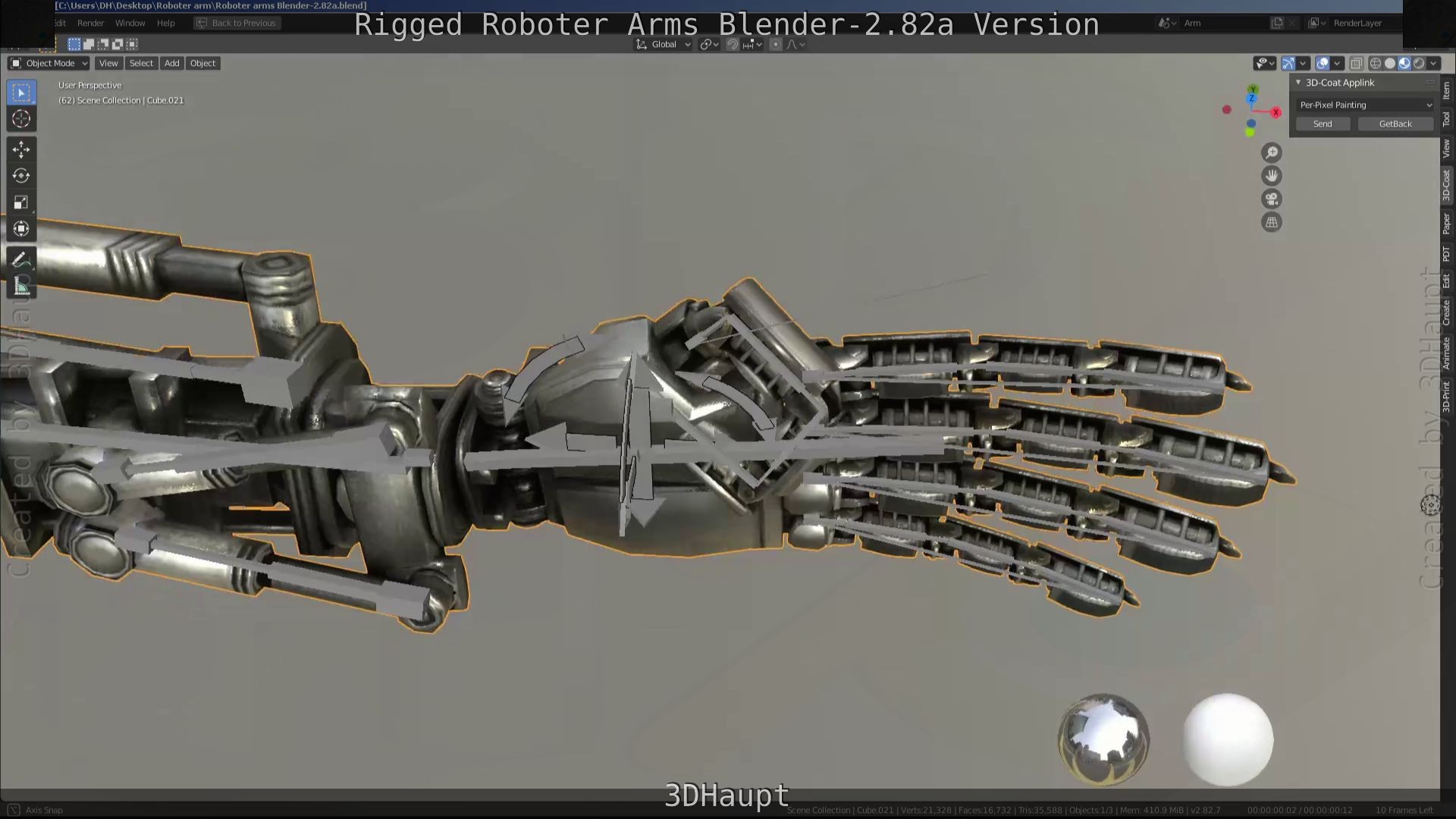 Rigged Robot Arms Blender-2.82a Version Free 3D Model - .jpg .blend ...