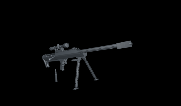 M99A1 50 Cal. Barrett Sniper Rifle Free 3D Model - .3ds .obj .c4d .dxf ...