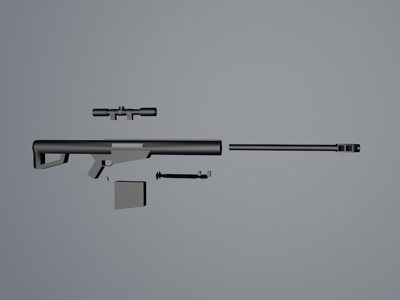Sniper Rifle Low Poly Pack #1 Free 3D Model - .3ds .obj .dae .fbx .dxf ...