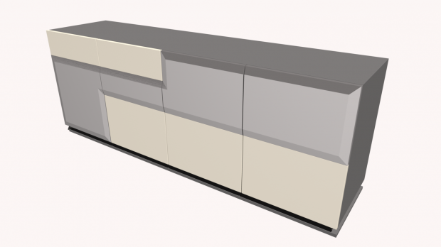 Modern Sideboard (V. 2.0) Free 3D Model - .3ds .obj .mtl .dwg .dxf .stl ...