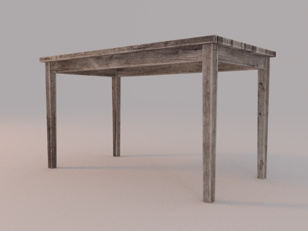 Old wooden table Free 3D Model - .max .fbx - Free3D