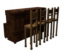Bar Chairs And Table Free 3D Model - .blend .fbx .obj - Free3D