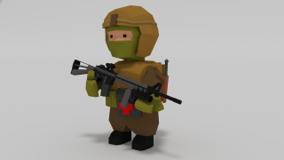 Low poly rigs soldier Free 3D Model - .obj .blend .fbx - Free3D