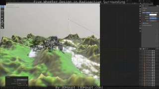 Five Wheeler with Radioactive Surrounding Free 3D Model - .blend .jpg ...