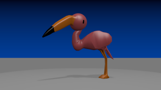 Rigged Flamingo cartoon Free 3D Model - .blend - Free3D