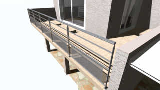 Steel Railing Free 3D Model - .3ds .obj .mtl .dwg .dxf .stl .sldprt ...