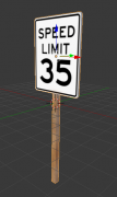 Speed limit sign Free 3D Model - .blend .obj .png - Free3D